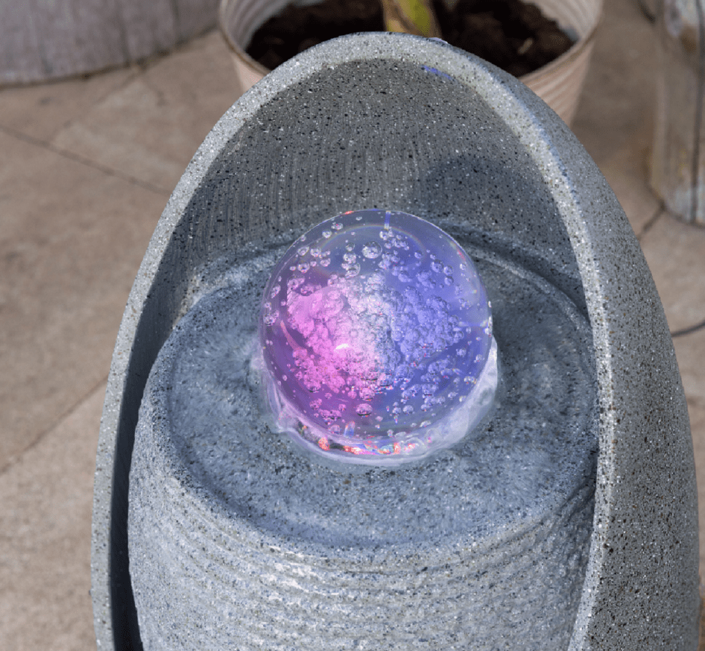 Kaemingk Oval Spinning Ball LED Water Feature – Trowell Garden Centre
