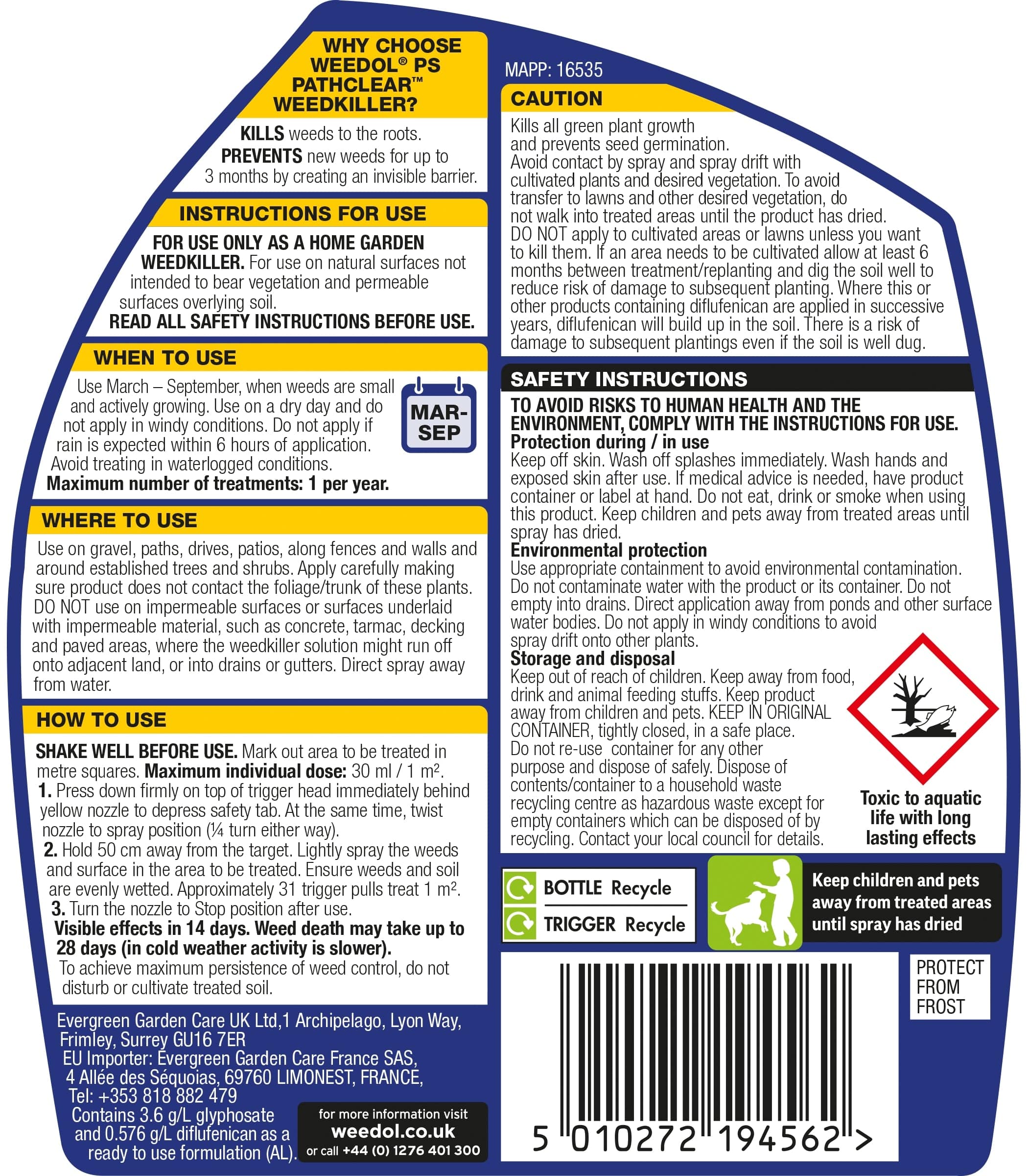 Weedol Pathclear Weed Killer 1L - Ready To Use – Trowell Garden Centre