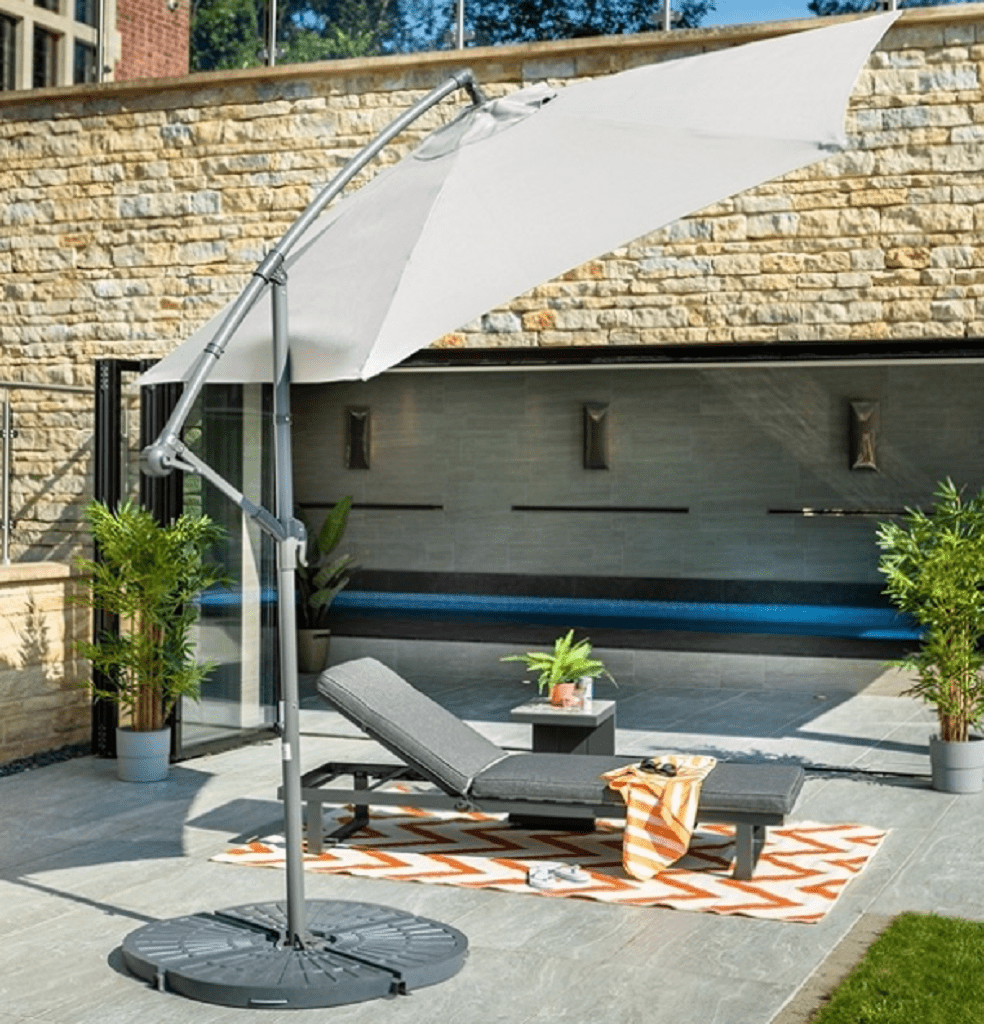 Hartman Mediterranean 3m Parasol with Base Natural – Trowell Garden Centre
