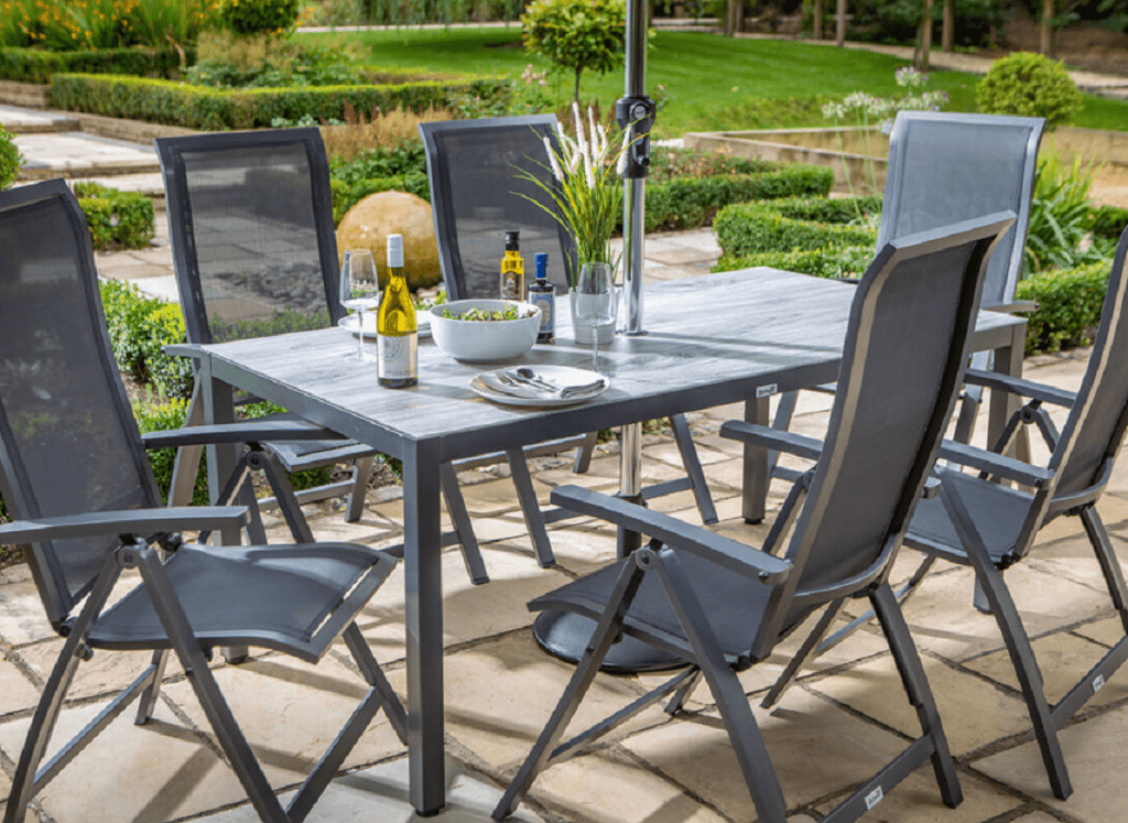 Hartman Vienna Reclining Rectangular 6 Seat Set Xerix/Slate Grey ...