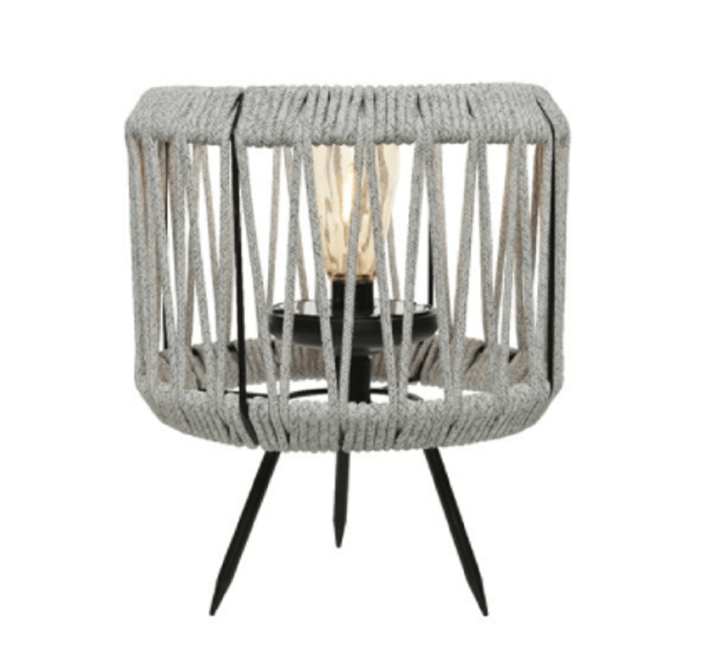 Kaemingk Grey Resin Weave Solar Table Light On Legs – Trowell Garden Centre