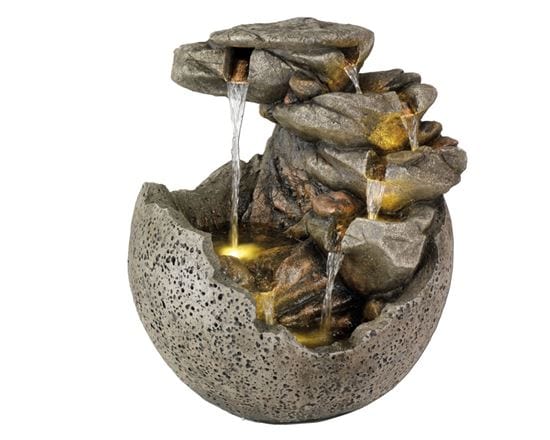 Kaemingk Round Rock LED Water Feature 60.5cm – Trowell Garden Centre