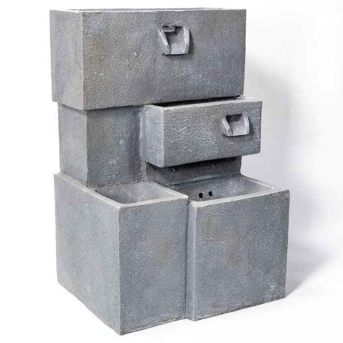 Kaemingk Square Water Feature with Planter 70cm – Trowell Garden Centre