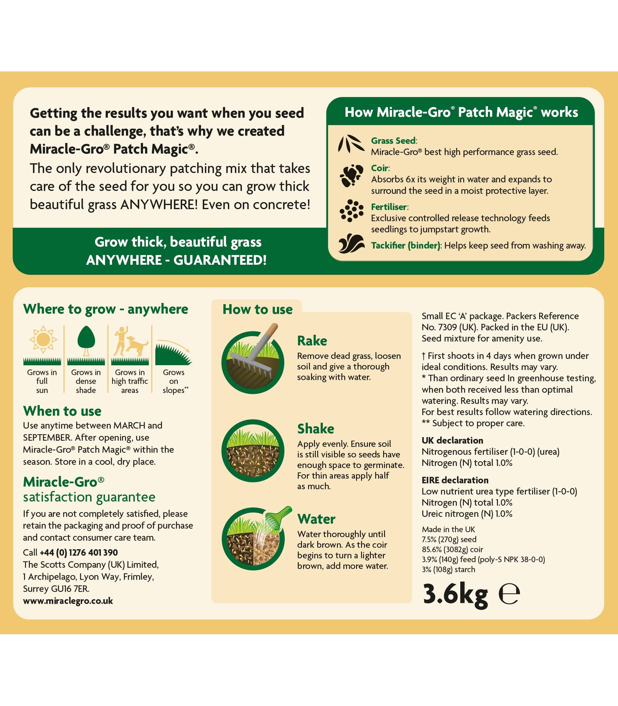 Miracle Gro Patch Magic 16m2 3.6kg – Trowell Garden Centre