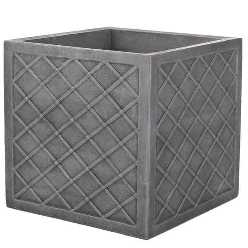Strata Lazio Planter Square Pewter 38cm – Trowell Garden Centre