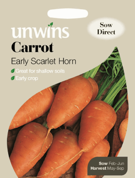 Unwins Carrot Early Scarlet Horn Seeds – Trowell Garden Centre