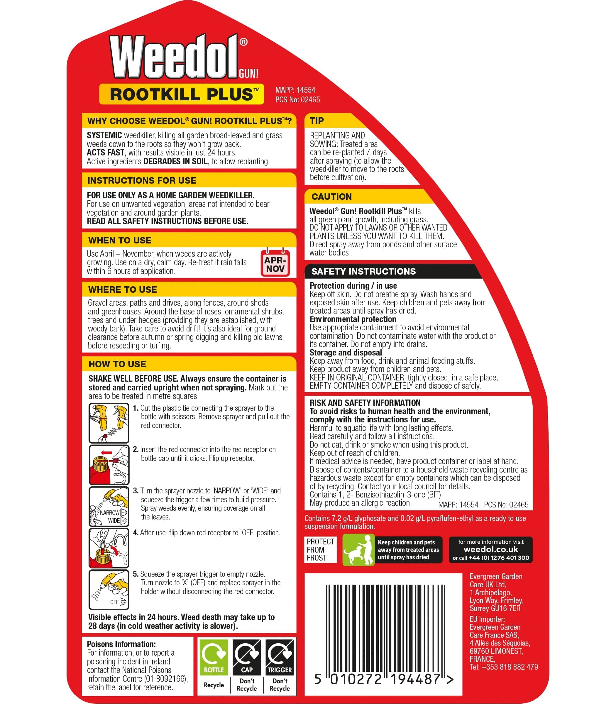 Weedol Rootkill Plus Weed Killer Spray Gun 3L – Trowell Garden Centre